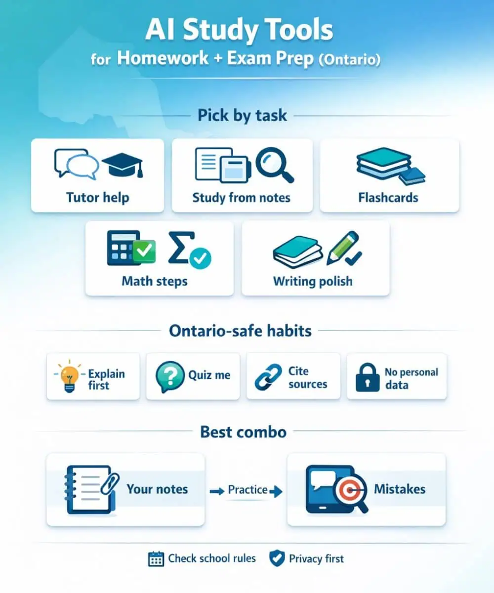 Best AI Study Tools for Ontario Students: Homework + Exams